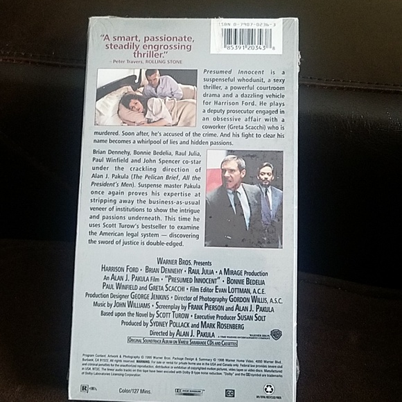 Warner Bros. | Other | Presumed Innocent Vhs | Poshmark